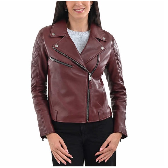 Frye | Jackets & Coats | Frye Ladies Leather Jacket Dark Red | Poshmark